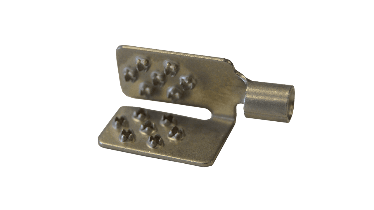 Cable crimps connect cables to flat copper tape loops